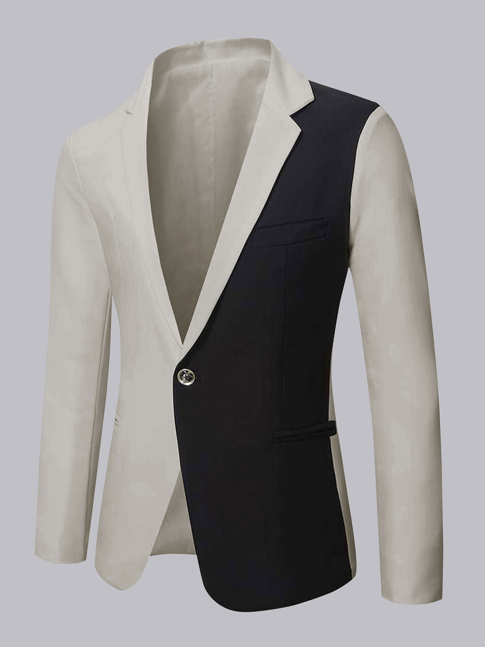 Men's Blazer Slim Fit One Button Contrast Design for Formal Events ...